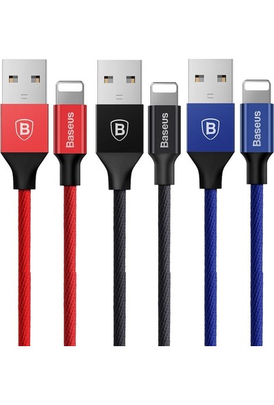 Baseus Yiven Lightning Şarj Ve Data Kablosu 120 Cm Kırmızı