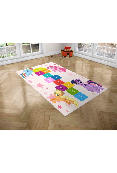 Branqusi Çocuk Odası Oyun Halısı Kaymaz Taban Unicorn Desenli 60 x 100 cm