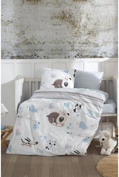 Lady Moda Baby Sweety Dogs Blue Bebek Nevresim Takımı Lady Moda Baby Sweety Dogs Blue Bebek Nevresim Takımı
