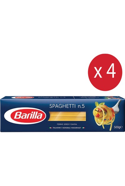 Barilla Spagetti Makarna 4'lü Paket