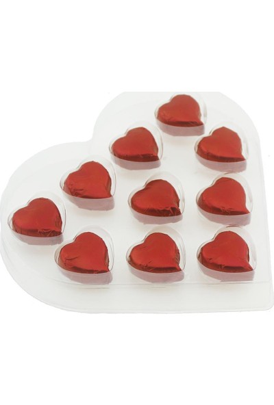Mutlu Adım Kalp Çikolata 10'lu 3 cm
