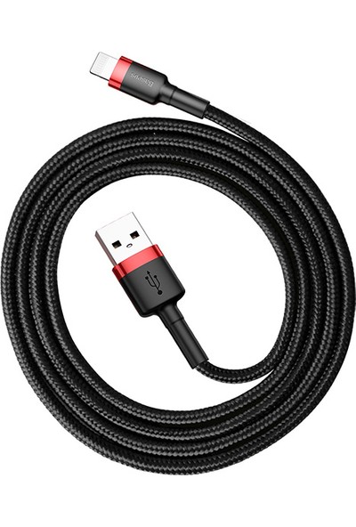 Baseus Cafule Serisi Lightning Kablosu 1 m Kırmızı Siyah Baseus Cafule Serisi Lightning Kablosu 1 m Kırmızı Siyah