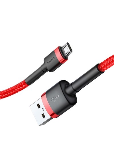 Baseus CAMKLF-C09 Cafule Micro USB 1.5A Kablo 2 mt - Kırmızı/Kırmızı Baseus CAMKLF-C09 Cafule Micro USB 1.5A Kablo 2 mt - Kırmızı/Kırmızı