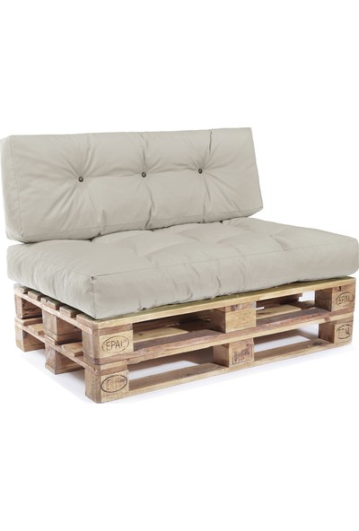 Dekoro Dış Mekan Palet Koltuk Minderi Takımı Krem