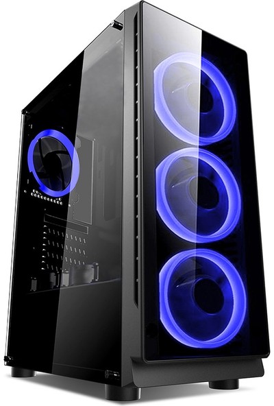 Turbox PursuitNine 192-7 4x Blue Fan USB 3.0 400W ATX Gaming Bilgisayar Kasası