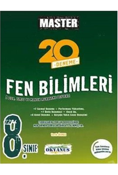 Okyanus Yayınları Master 20 Deneme Fen Bilimleri Okyanus Yayınları Master 20 Deneme Fen Bilimleri