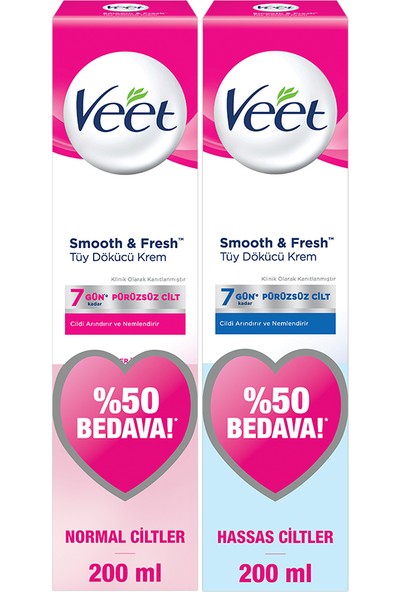 Veet Tüy Dökücü Krem Bacak & Vücut Bölgesi Hassas + Normal Ciltler 400 ml Süper Fırsat