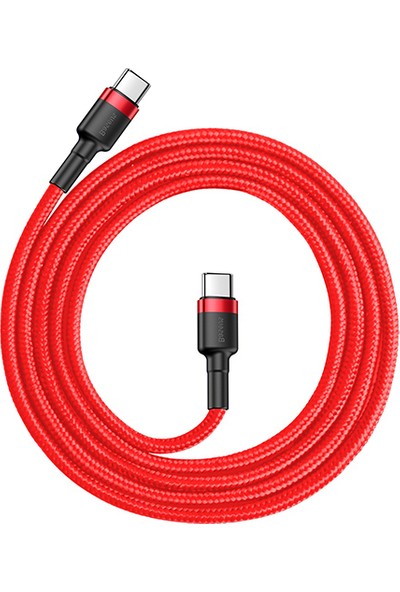 Baseus Type-C Usb-C 480 Mbps Qc3.0 Hızlı Şarj Kablosu Kırmızı 2 m