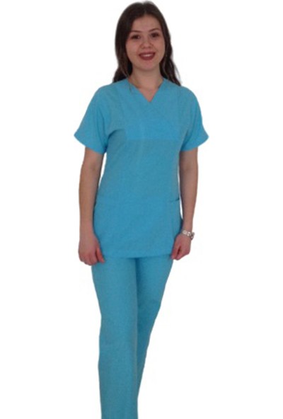 Emel Tekstil Doktor Hemşire Kadın Forma Türkuaz Mavi Yarasa Takım Emel Tekstil Doktor Hemşire Kadın Forma Türkuaz Mavi Yarasa Takım