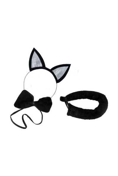 Kostümce Kedi Taç Kuyruk Papyon Set Çocuk Kostümce Kedi Taç Kuyruk Papyon Set Çocuk