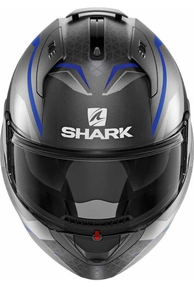 Shark Evo Es Yari (Gri/mavi) Mat Çeneden Açılır Kask
