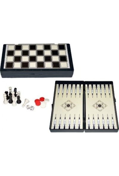 Yk 3'lü Oyun Seti Dama Tavla Satranç