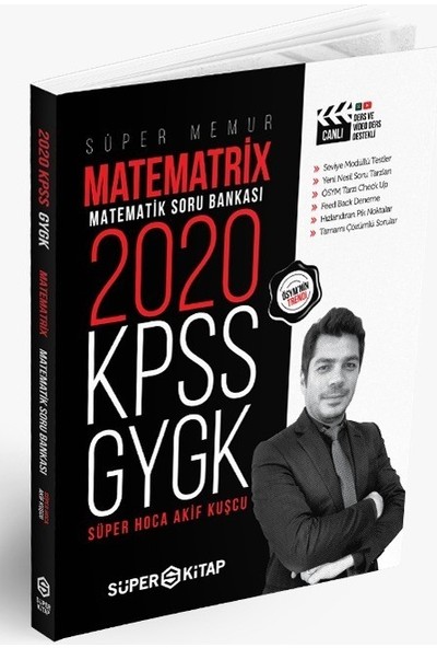 Süper Memur 2020 KPSS Genel Yetenek - Genel Kültür Matematrix Matrmatik Soru Bankası - Akif Kuşçu