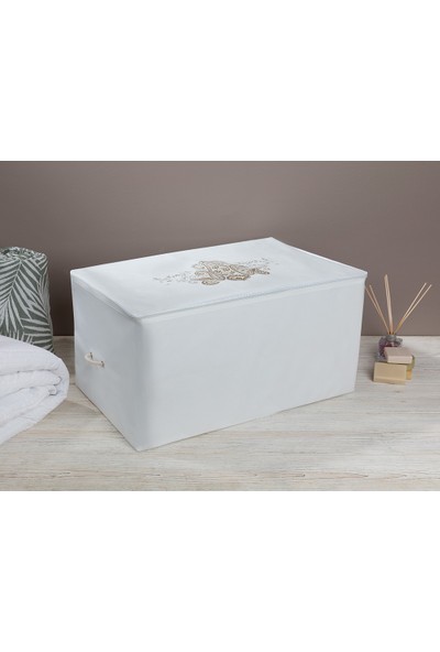 Englısh Home Lace Damask Hurç 64 x 41 x 35 cm Beyaz Englısh Home Lace Damask Hurç 64 x 41 x 35 cm Beyaz