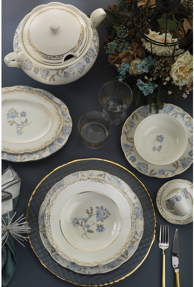 Kütahya Porselen Bone Olympos 68 Parça 10542 Desenli Yemek Takımı Kütahya Porselen Bone Olympos 68 Parça 10542 Desenli Yemek Takımı