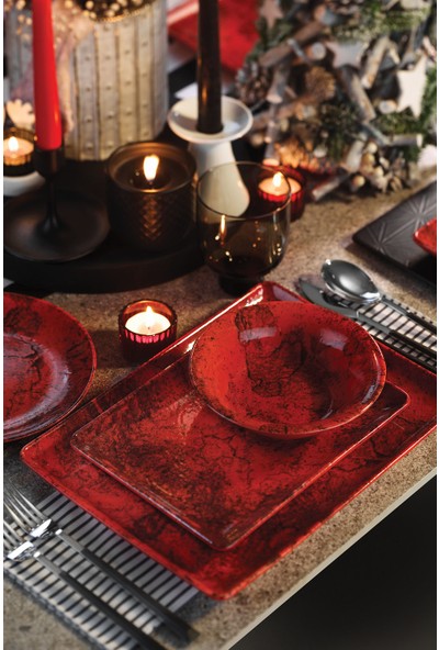 Kütahya Porselen 19 cm Pasta Tabağı Kırmızı Kütahya Porselen 19 cm Pasta Tabağı Kırmızı