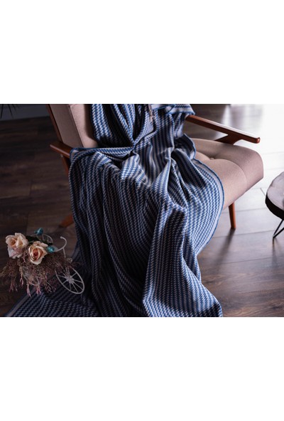Doqu Home Örgü Battaniye Çift Kişilik (200X220) Indigo