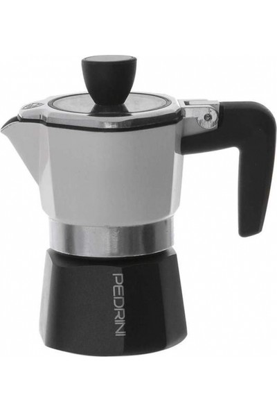 Pedrını Moka Pot 3 Cups Siyah Beyaz Şeffaf Kapaklı Pedrını Moka Pot 3 Cups Siyah Beyaz Şeffaf Kapaklı