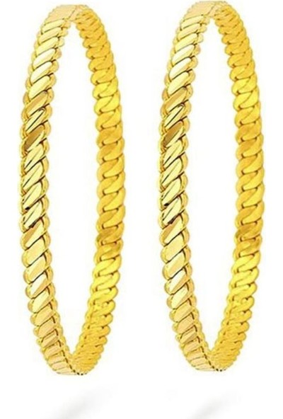 Dehaberkstore Altın Kaplama Üçlü Adana Burma Bilezik 6.6 cm (2 Li Set) Dehaberkstore Altın Kaplama Üçlü Adana Burma Bilezik 6.6 cm (2 Li Set)