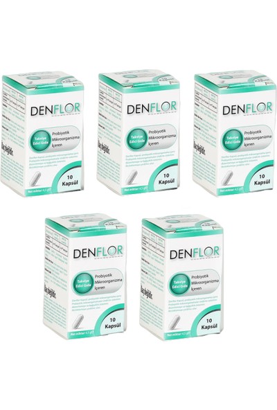 Denflor Probiyotik 10 Kapsül - 5'li Paket Denflor Probiyotik 10 Kapsül - 5'li Paket