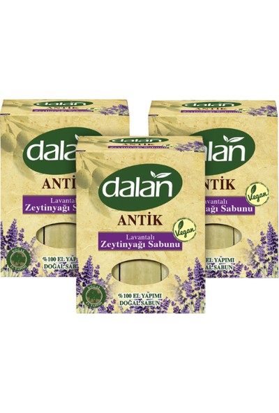 Dalan Antik Zeytin Yağlı Lavanta Sabunu El Yapımı 3 Adet 900 gr Dalan Antik Zeytin Yağlı Lavanta Sabunu El Yapımı 3 Adet 900 gr