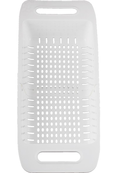 Pan-Pot Beyaz Sürgülü Plastik Süzgeç