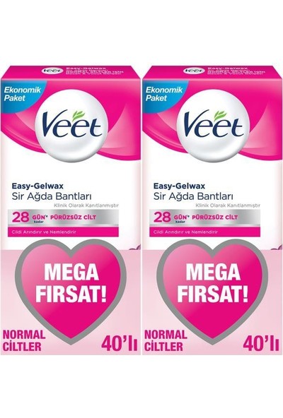 Veet Bacak & Vücut Bölgesi Ağda Bandı Normal Ciltler 80 Adet Veet Bacak & Vücut Bölgesi Ağda Bandı Normal Ciltler 80 Adet
