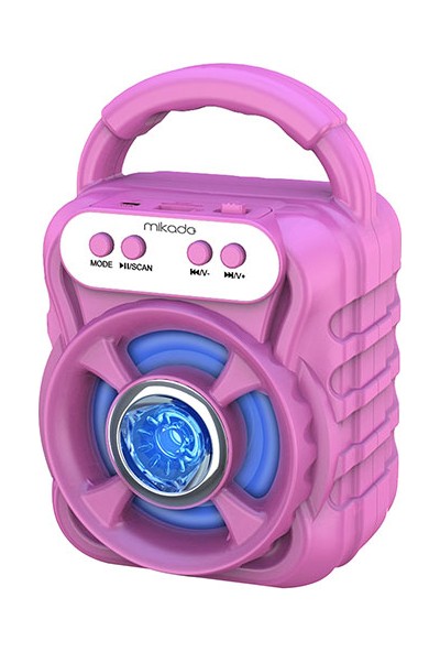 Mikado MD-BT65P 5W 800mAh 3.7V Pembe USB/TF Cart / Bluetooth Taşınabilir Speaker Mikado MD-BT65P 5W 800mAh 3.7V Pembe USB/TF Cart / Bluetooth Taşınabilir Speaker