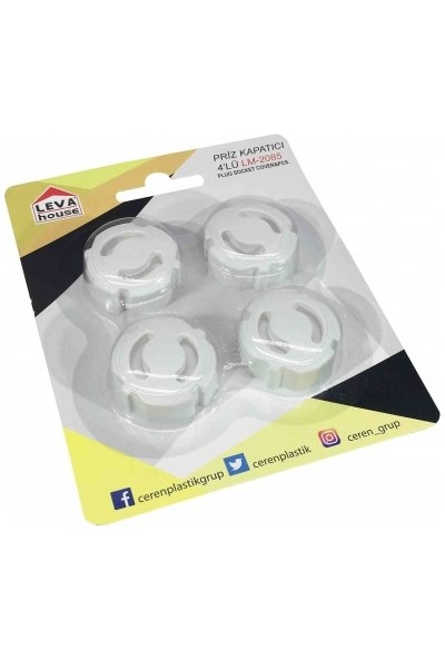 Leva House Bebek Priz Kapatıcı Güvenlik Kapağı 4 Adet Leva House Bebek Priz Kapatıcı Güvenlik Kapağı 4 Adet