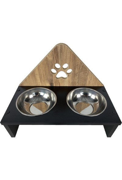 Odun Concept Ahşap Köpek Mama ve Su Kabı Pati 2'li
