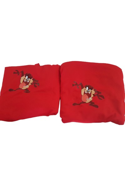 Tazmanya Canavarı Kırmızı Ön İkili Penye Servis Kılıfı