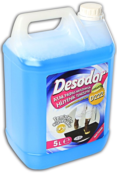 Desodor D222 Ayak Paspas Havuzları Için Hijyenik Temizleyici 5 Lt