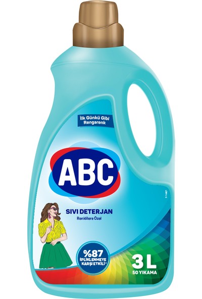 ABC Sıvı Çamaşır Deterjanı Renkliler 3000 ml ABC Sıvı Çamaşır Deterjanı Renkliler 3000 ml