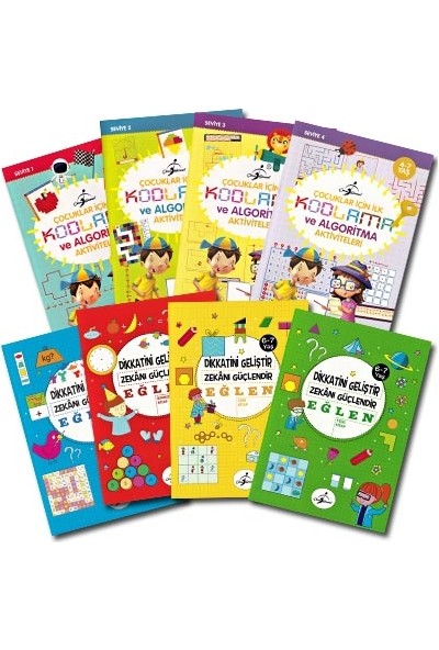 Dikkat Geliştirme ve Ilk Kodlama Seti - 8 Kitap Dikkat Geliştirme ve Ilk Kodlama Seti - 8 Kitap