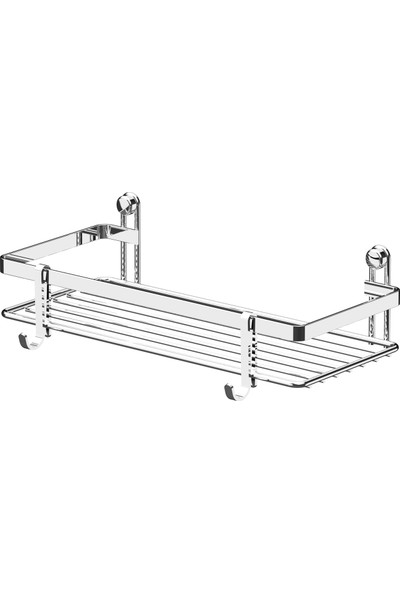 Tekno-tel Tek Katlı Lamalı Kancalı Banyo Rafı Krom Tekno-tel Tek Katlı Lamalı Kancalı Banyo Rafı Krom