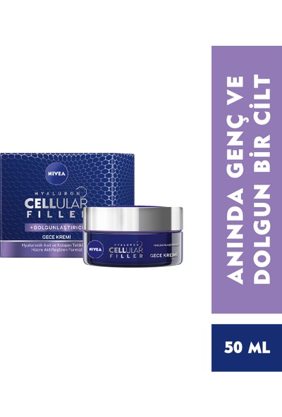 Nivea Hyaluron Cellular Fıller + Dolgunlaştırıcı Yaşlanma Karşıtı Gece Kremi 50 ml