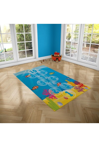 Branqusi Çocuk Odası Oyun Halısı Kaymaz Taban Okyanus Ve Balıklar Desenli 60 x 100 cm Branqusi Çocuk Odası Oyun Halısı Kaymaz Taban Okyanus Ve Balıklar Desenli 60 x 100 cm