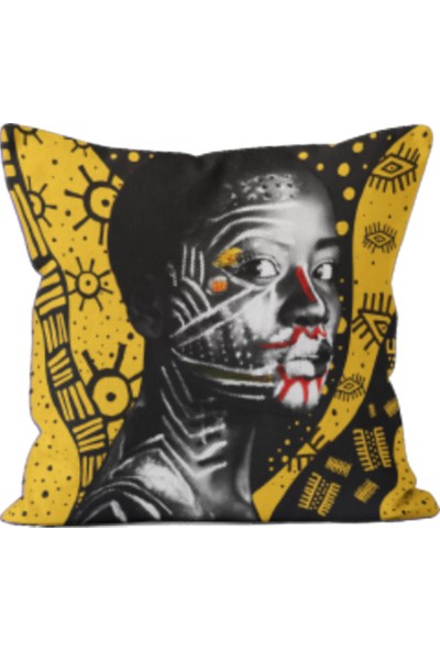 Belnido Home Afrika Motifli Dekoratif Kırlent Kılıfı - KRA00001