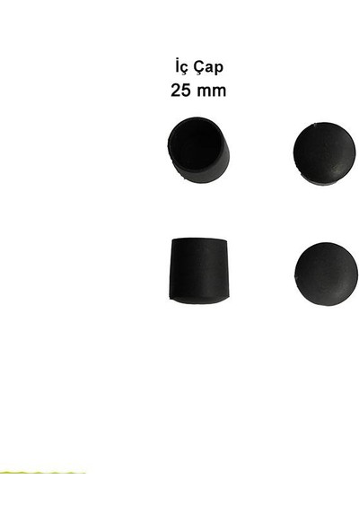 Ennalbur Yuvarlak Profil Dış Tapa 25 mm 4 Adet