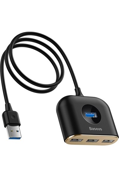 Baseus CAHUB-AY01 Square Round 4in1 USB Hub Adaptör (USB 3.0 To USB 3.0 x 1 + USB 2.0 x 3) 1 mt Baseus CAHUB-AY01 Square Round 4in1 USB Hub Adaptör (USB 3.0 To USB 3.0 x 1 + USB 2.0 x 3) 1 mt