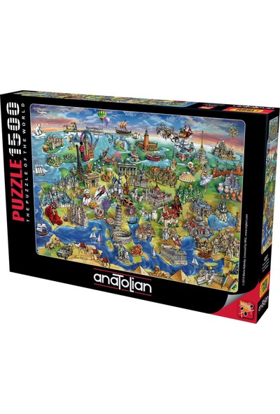 Anatolian 1500 Parça Avrupa Haritası Puzzle