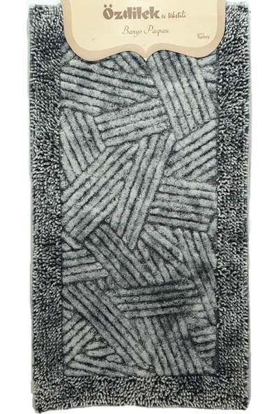 Özdilek 2'li Banyo Paspas Seti Eskitme Wavy Gri Özdilek 2'li Banyo Paspas Seti Eskitme Wavy Gri