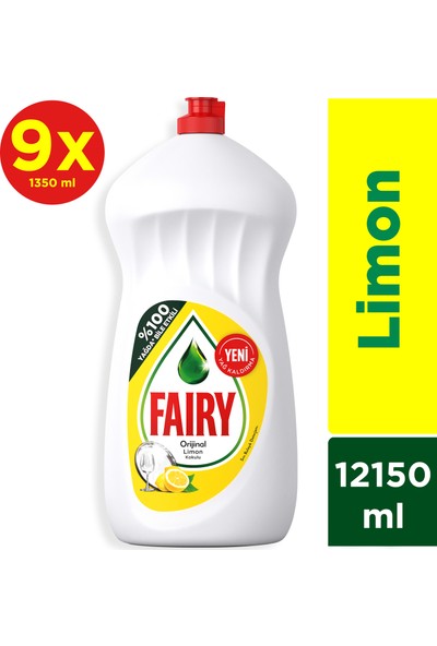 Fairy Sıvı Bulaşık Deterjanı Limon 1350 ml 9'lu Fairy Sıvı Bulaşık Deterjanı Limon 1350 ml 9'lu