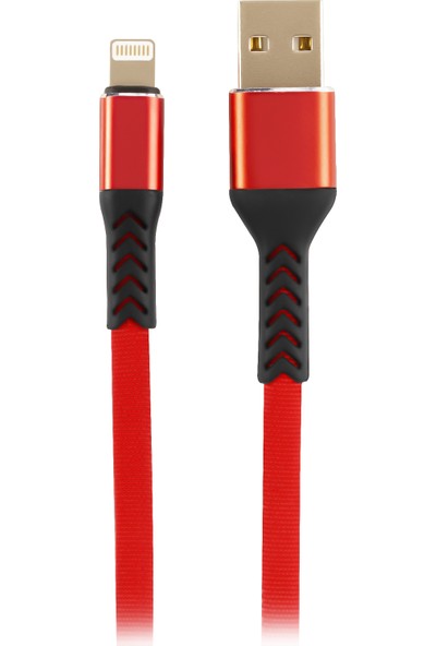 MF Product Jettpower 0006 Metal Başlıklı Örgülü 2.1A Lightning Hızlı Şarj Kablosu 2 m Kırmızı MF Product Jettpower 0006 Metal Başlıklı Örgülü 2.1A Lightning Hızlı Şarj Kablosu 2 m Kırmızı