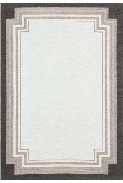 Eko Halı Smart Sm 45 Bej Gri Yıkanabilir İnce Halı Baskı Kilim 80 x 150 cm