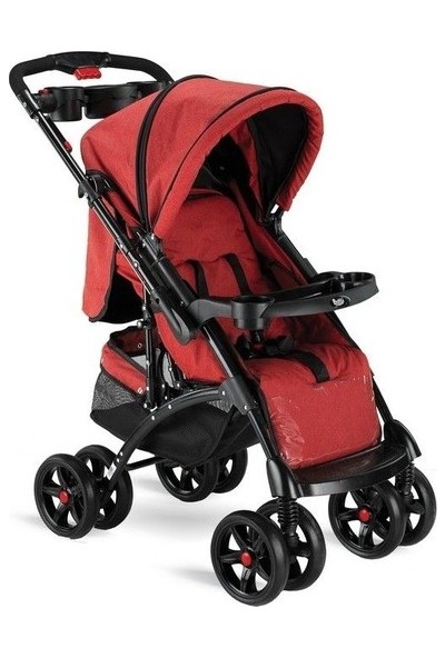 BabyHope BH - 609 Polo Çift Yönlü Bebek Arabası - Kırmızı