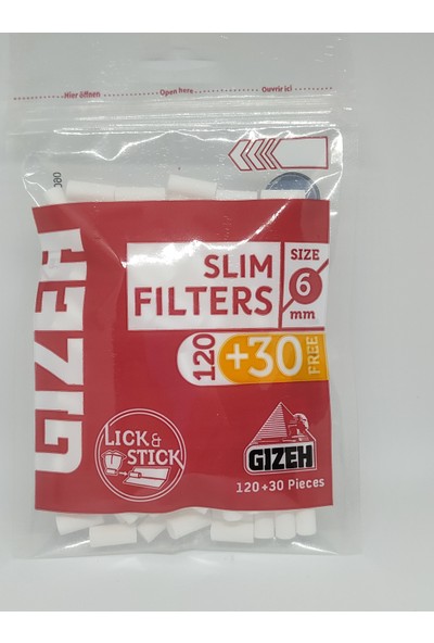 Gizeh Sigara Filtresi Ağızlık 150'li Gizeh Sigara Filtresi Ağızlık 150'li
