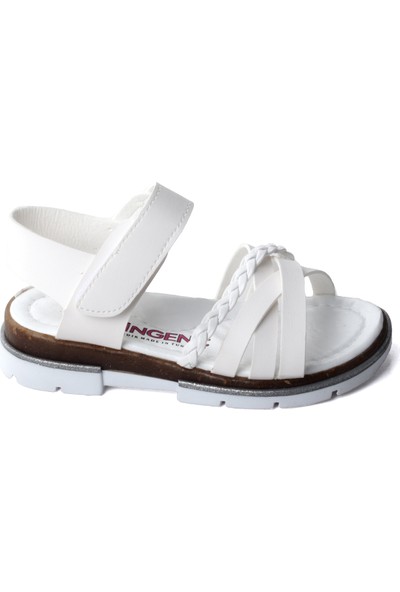 Kiko Şb 2469-78 Kız Çocuk Sandalet Terlik Beyaz