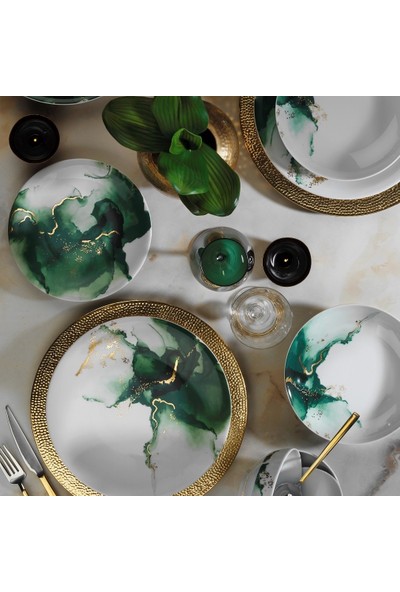 Kütahya Porselen Altın Varaklı 24 Parça 10714 Dekor Yemek Takımı