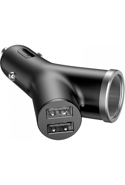 Baseus Y Type Araç Çakmak Şarj Cİhazı Çoğaltıcı Siyah